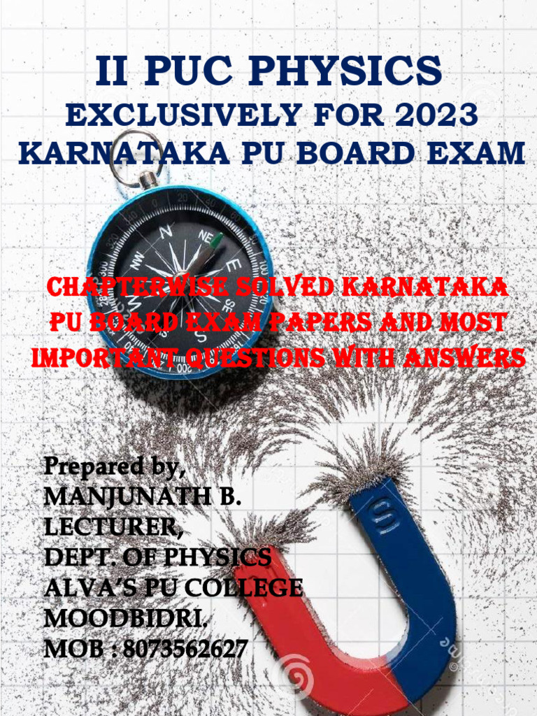 II PUC PHYSICS - Previously Appeared Questions, Important Questions and ...