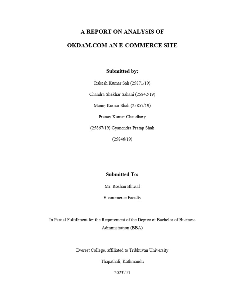Okdam Report Final | PDF | Business