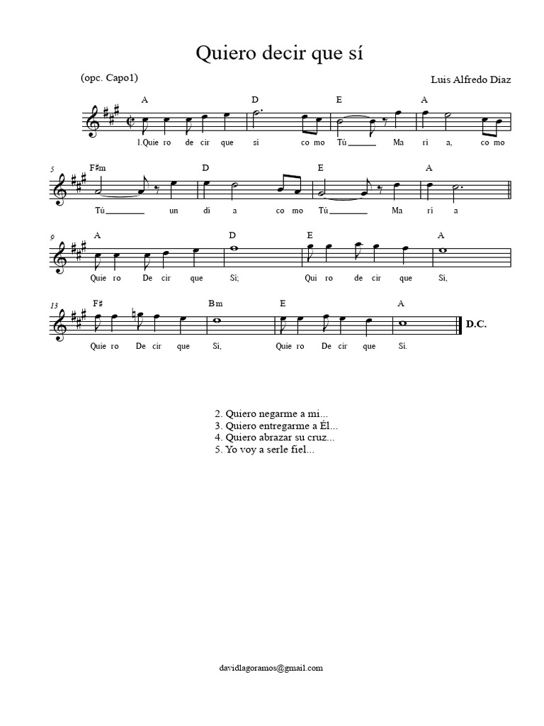 Quiero Decir Que Si Partitura Acordes | PDF