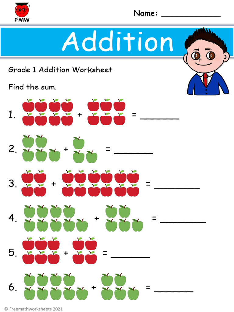 Grade 1 Addition Worksheet 1 | PDF