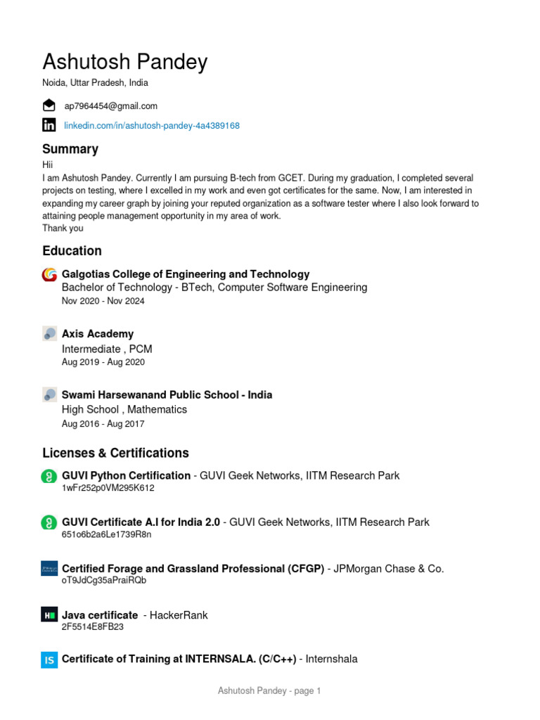 Resume Ashutosh Pandey | PDF | World Wide Web | Internet & Web