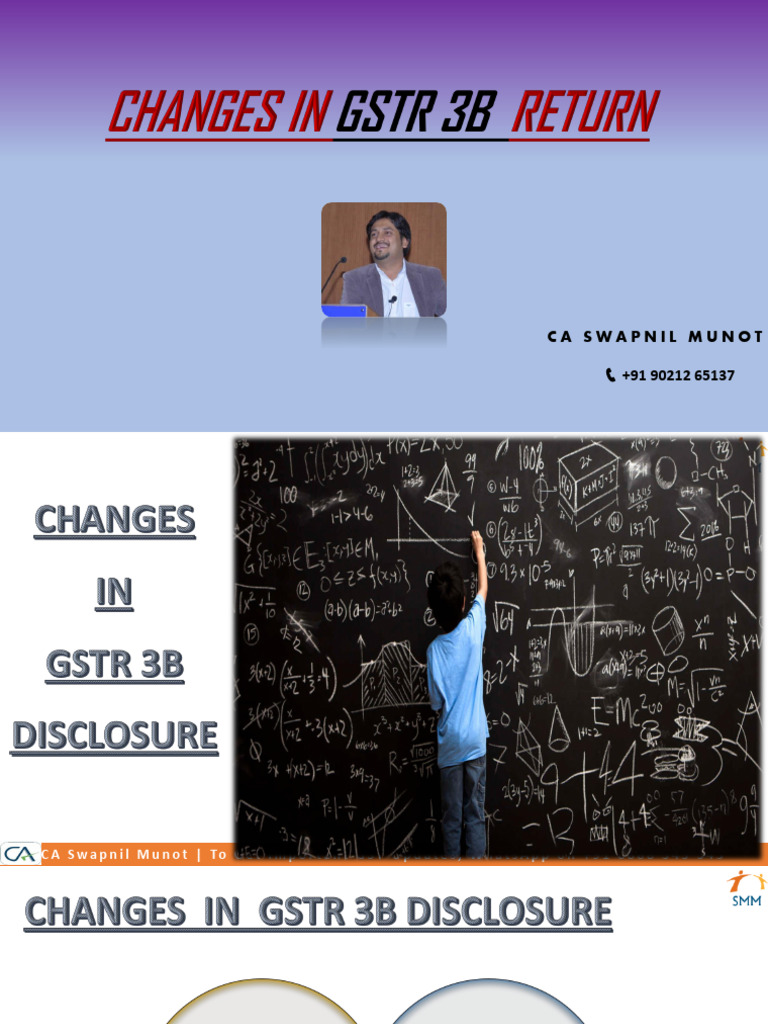 GSTR 3B Reporting Changes Analysis - CA Swapnil Munot | PDF