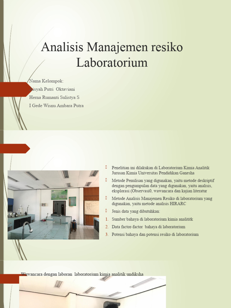 Analisis Manajemen Resiko Laboratorium | PDF