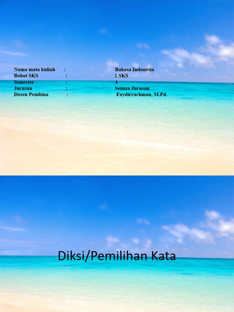 Pertemuan Ke 6 Diksi Atau Pemilihan Kata | PDF