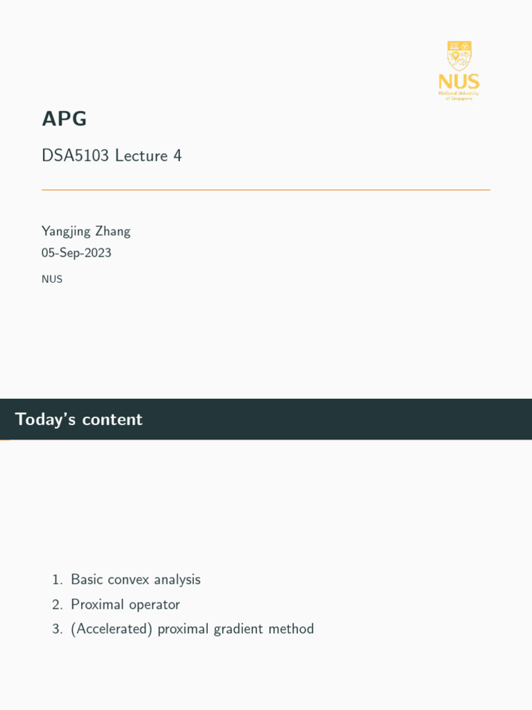 Lecture4 APG | PDF | Mathematical Physics | Mathematical Optimization