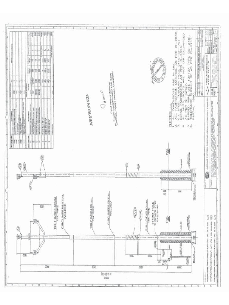 GA Drawing of 33KV SP, DP, TP & 4pole Structure | PDF