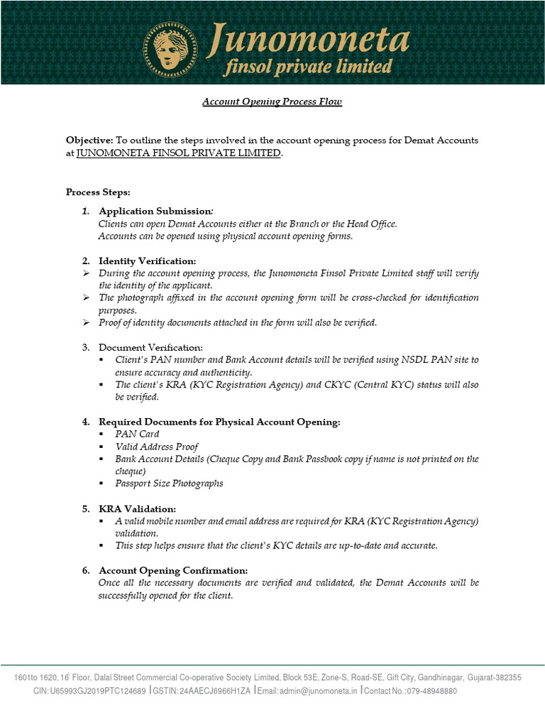 Account Opening Process Flow | PDF