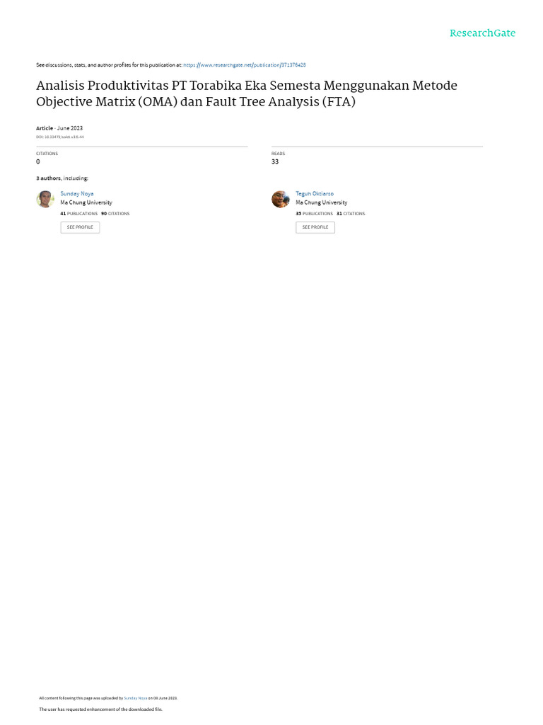 Analisis Produktivitas PT Torabika Eka Semesta Menggunakan Metode ...