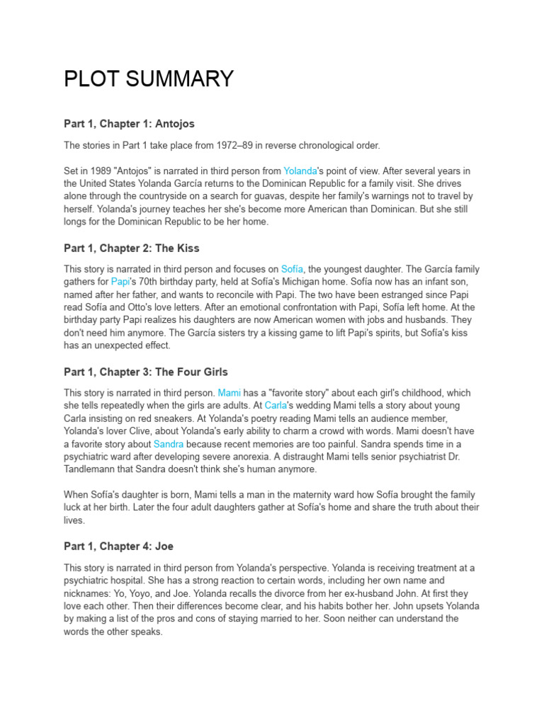 Garcia Girls Summary | PDF