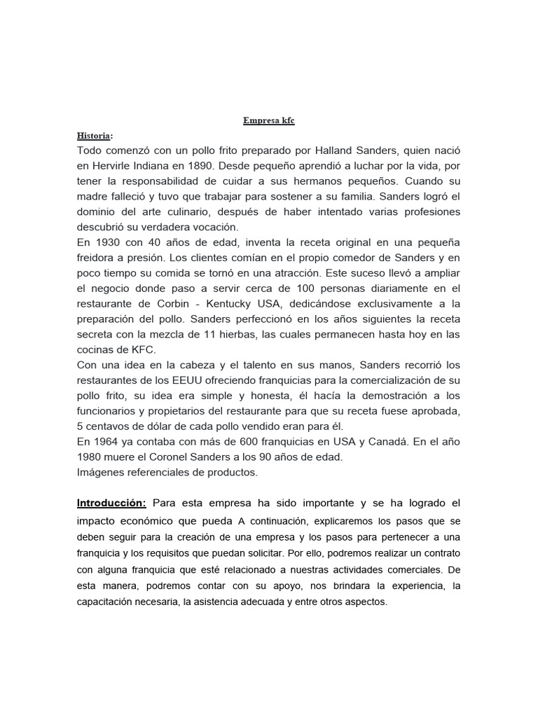 SEM17 - HISTORIA, Franquicia y Roles Legales KFC | PDF | Marca ...