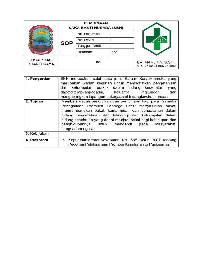 Sop Pembinaan SBH | PDF