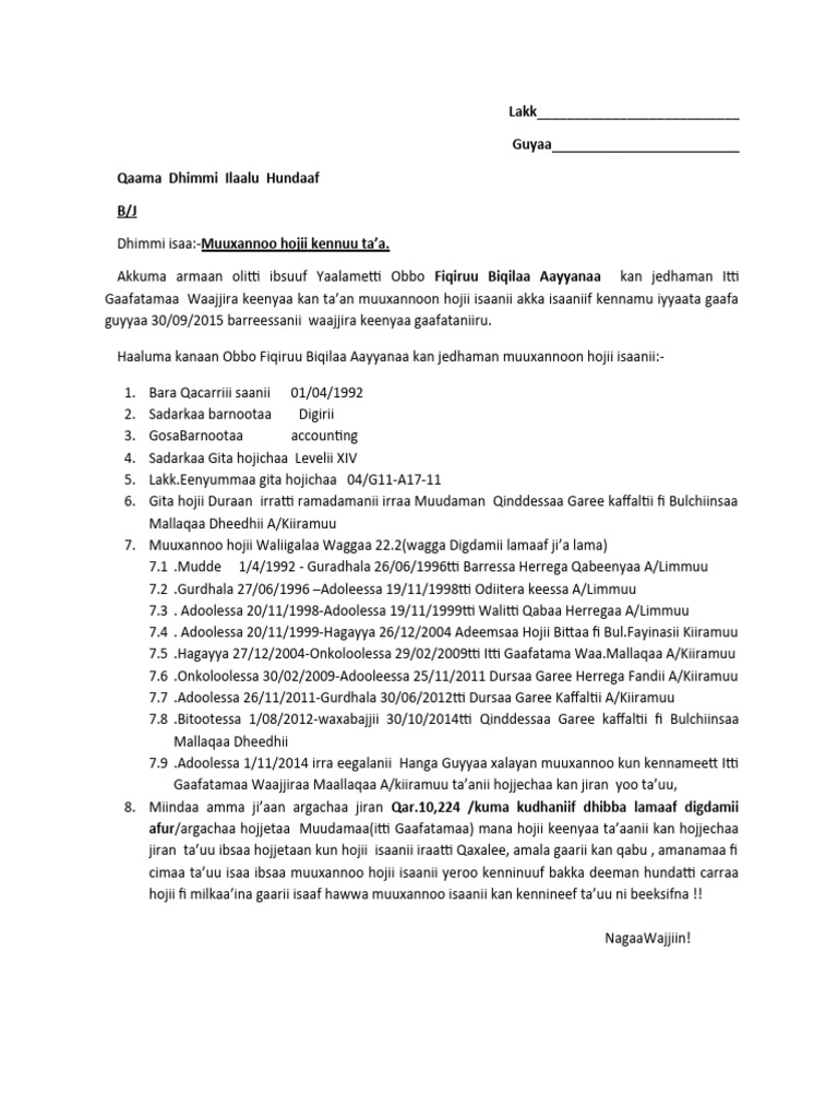Work Experience Certification for Fikiru | PDF