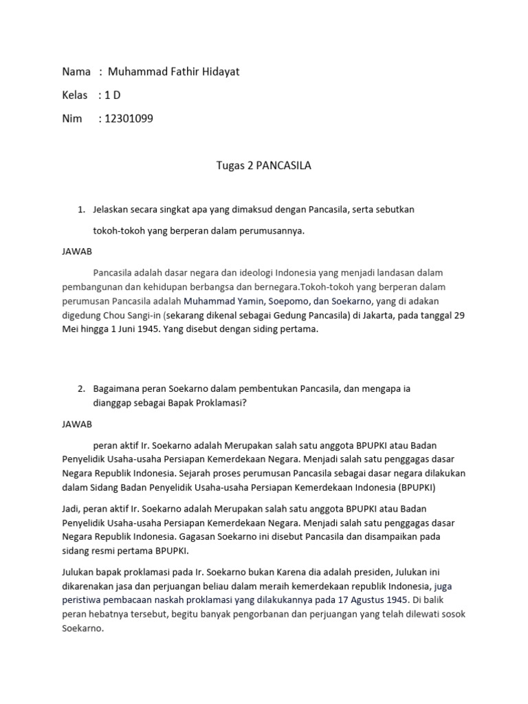 Bagi Tugas 2 PANCASILA | PDF