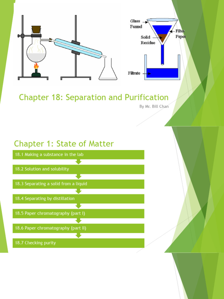Chapter 18 Separation and Purification - Student | PDF | Solubility | Distillation