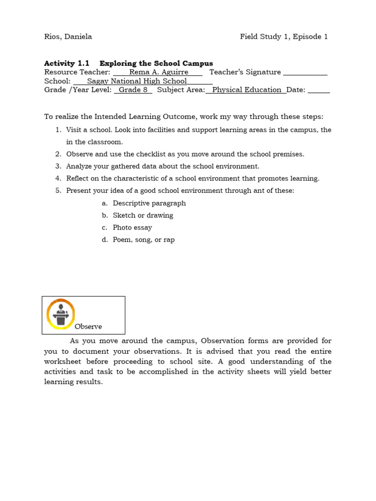 Episode 1 FS 1 | Download Free PDF | Classroom | Learning