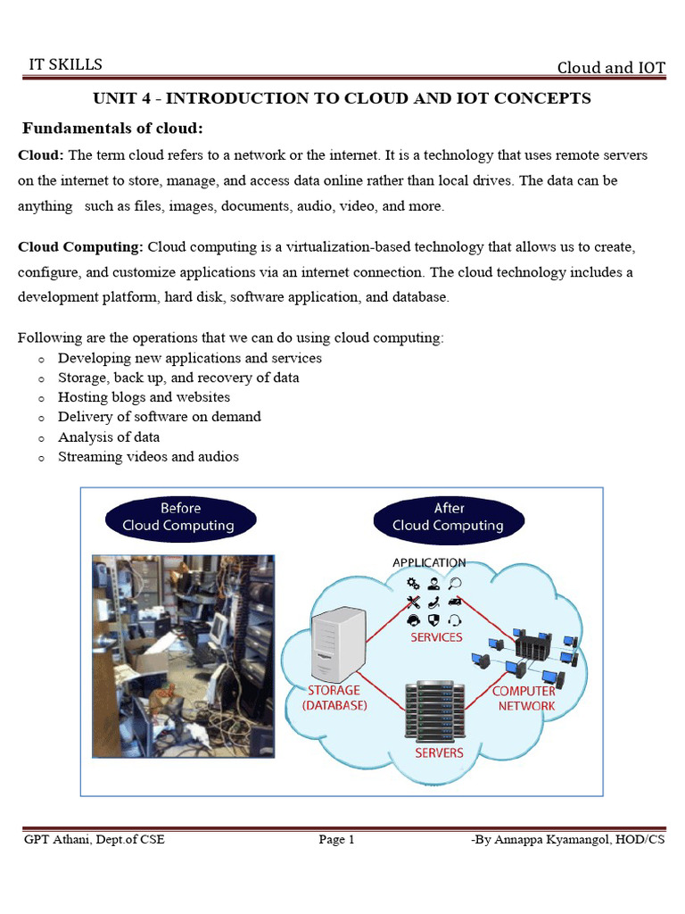 Unit-4 IT Skills Cloud and IOT | PDF