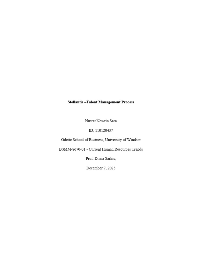 Stellantis Talent Management Insights | PDF | Recruitment | Leadership