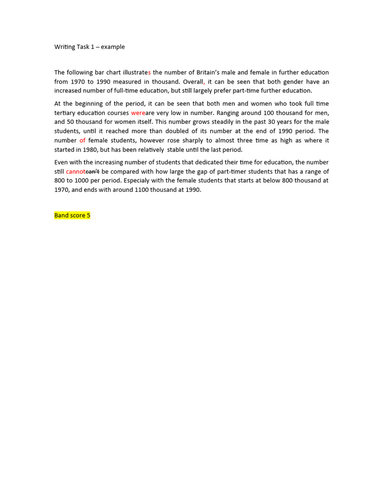 Writing Task 1 - FEW | PDF