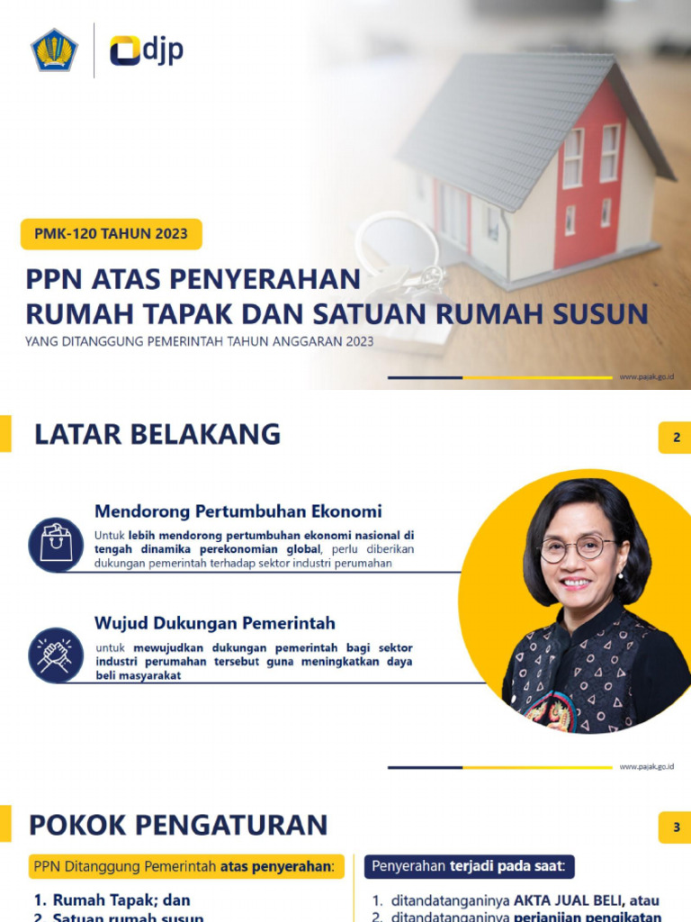 Slide PMK 120 Tahun 2023 (PPN Rumah Tapak Dan Rusun) | PDF