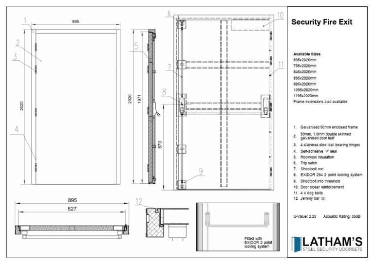 Security Fire Exit Door CAD | PDF