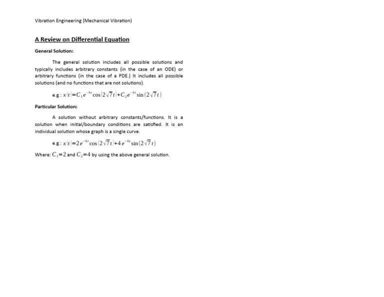 A Review on Differential Equation | PDF