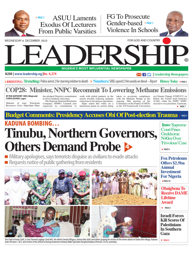 Leadership EPaper 6th December 2023 | PDF | Cost Of Living | Gaza Strip