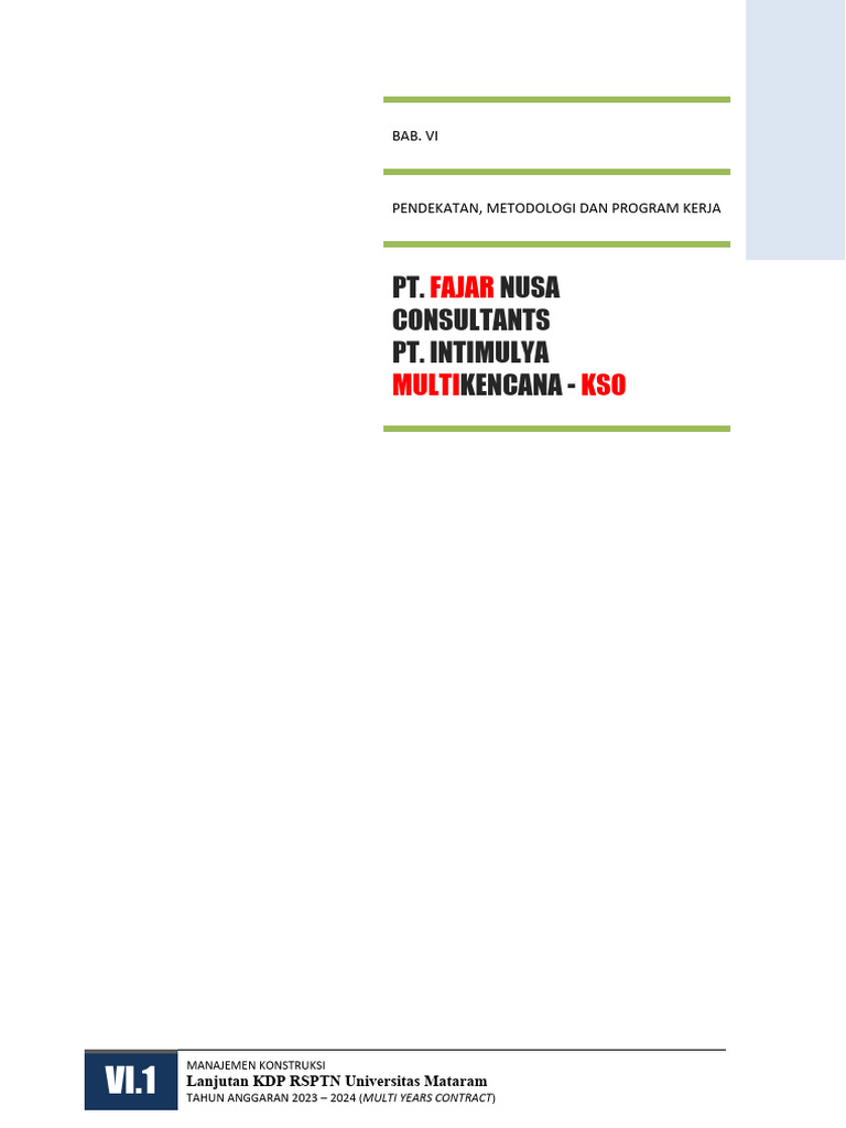 BAB-6. PENDEKATAN, METODOLOGI DAN PROGRAM KERJA - Edited | PDF