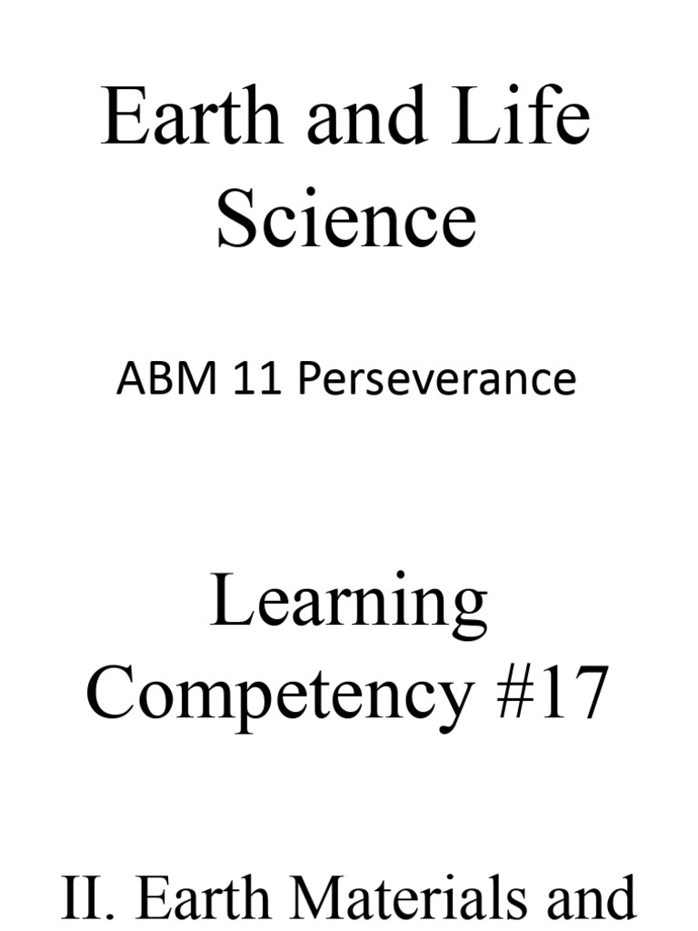 Earth and Life Science Learning Competency 17 | PDF | Rock (Geology ...