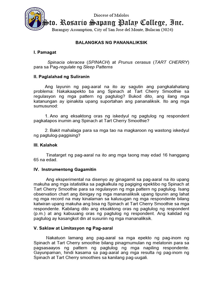 Balangkas NG Pananaliksik | PDF Balangkas NG Pananaliksik | PDF