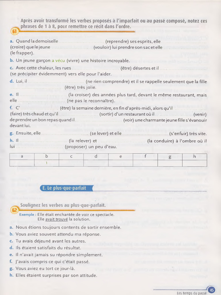 Fiche 1 - Le Plus-Que-Parfait | PDF