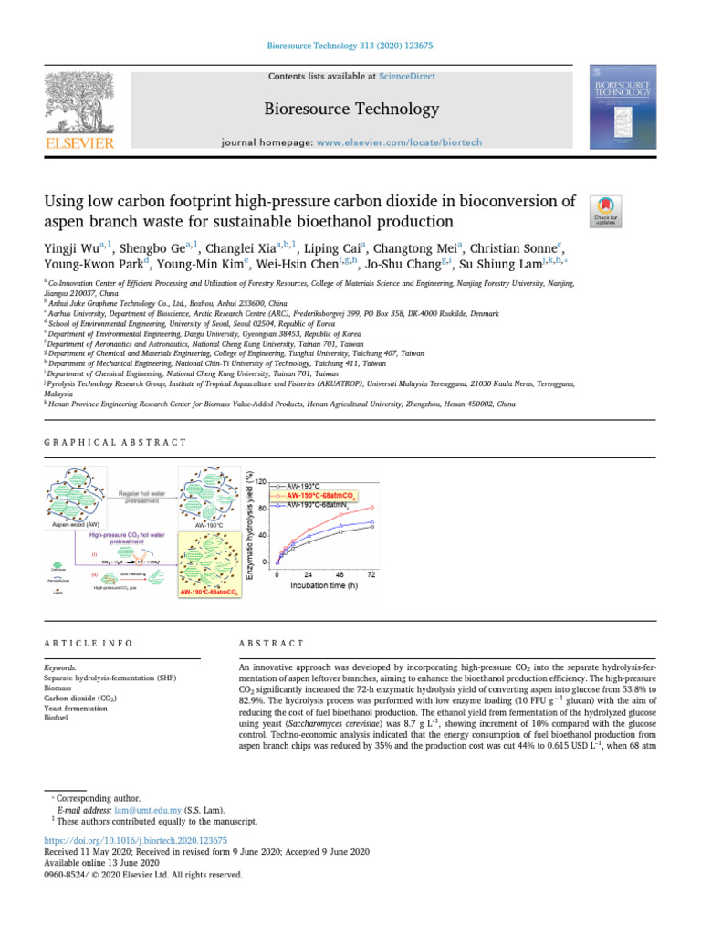 Bioresource Technology: Contents Lists Available at | PDF | Biofuel | Cellulose