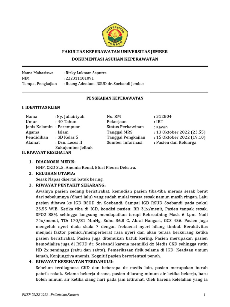 ASKEP - HHF (Kurang Pathway) 1 | PDF