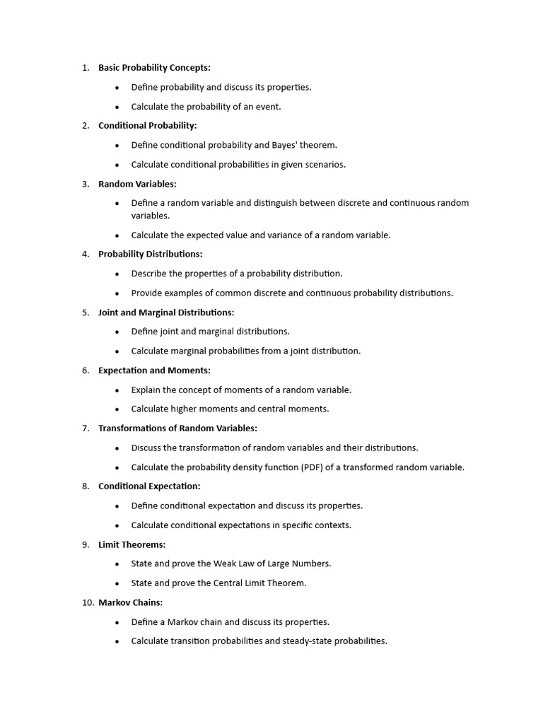 Top 20 Questions PG Probability | PDF | Probability Distribution | Expected Value