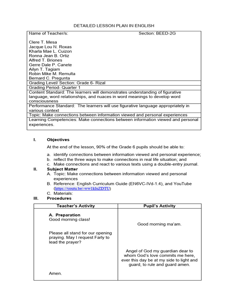 Final DLP in English | PDF