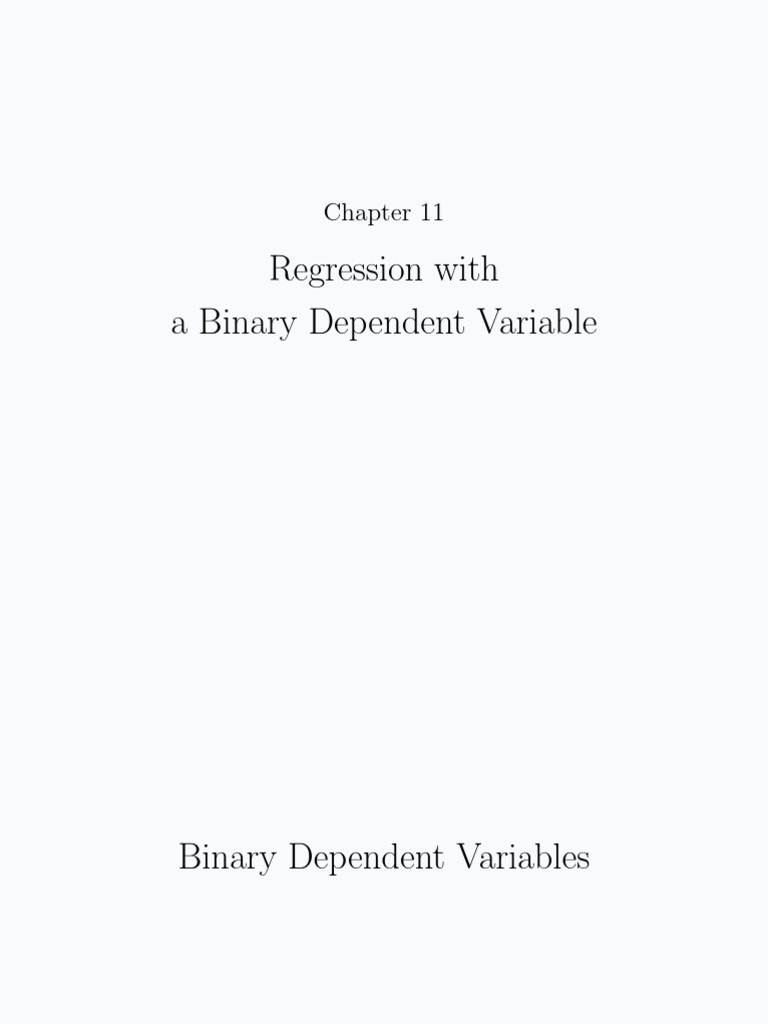 ECON-SHU301-CH11 | PDF | Logistic Regression | Ordinary Least Squares