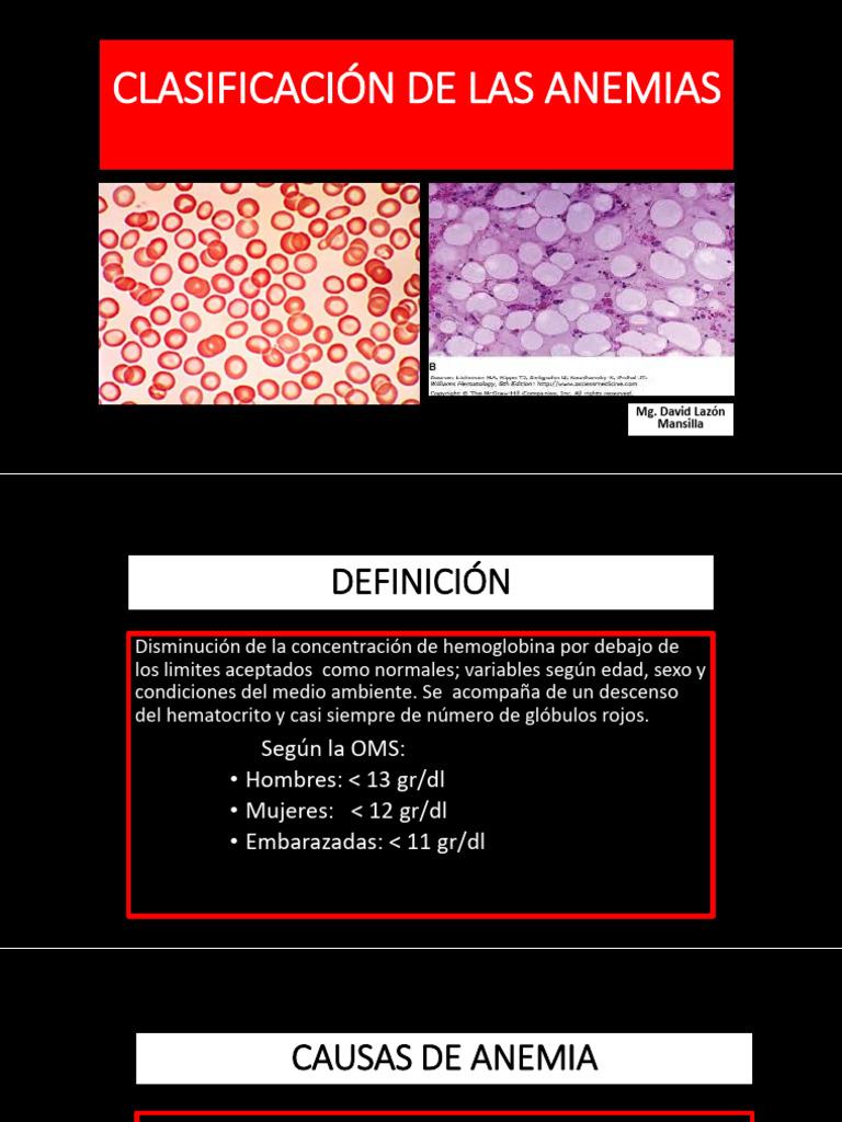 CLASIFICACION DE LAS ANEMIAS | PDF | Anemia | Glóbulo rojo