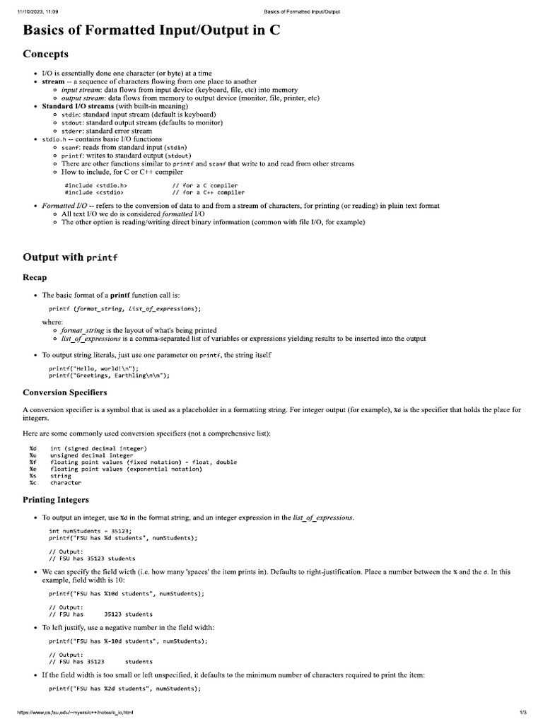 Format Specifier | PDF