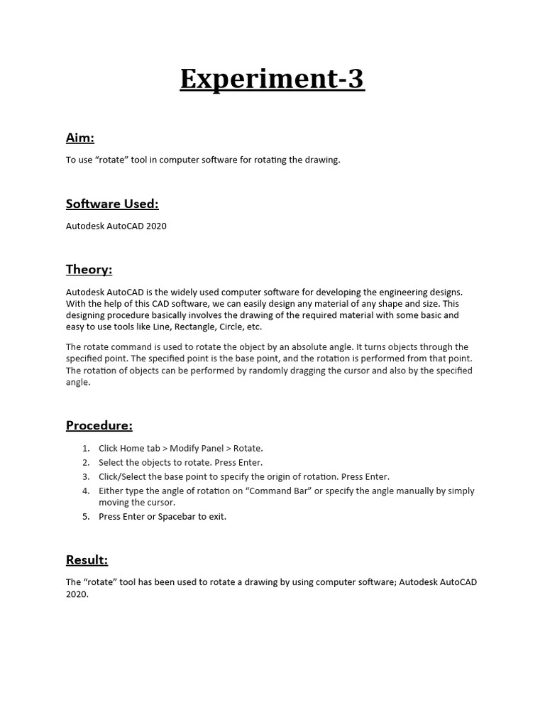 CAD Experiment-3 | PDF
