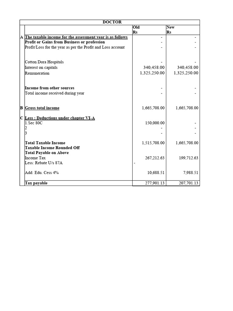 Computation Statement Example | PDF