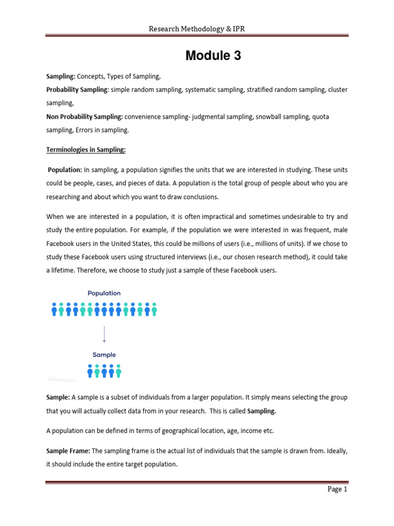 RM Module 3 | PDF | Sampling (Statistics) | Survey Methodology