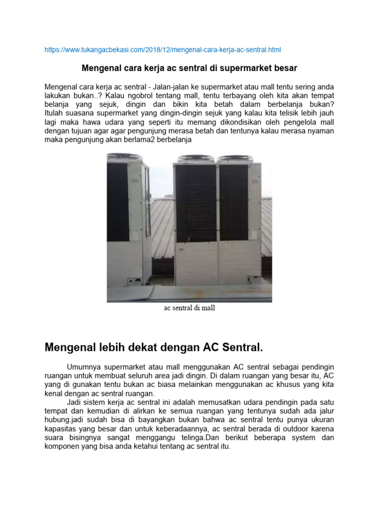 Materi 8 AC Sentral Di Supermarket Besar | PDF