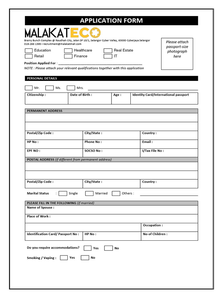 Meg - Application Form | PDF
