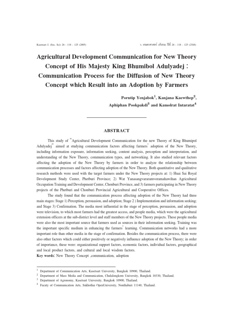 Agricultural Development Communication For New Theory | PDF ...