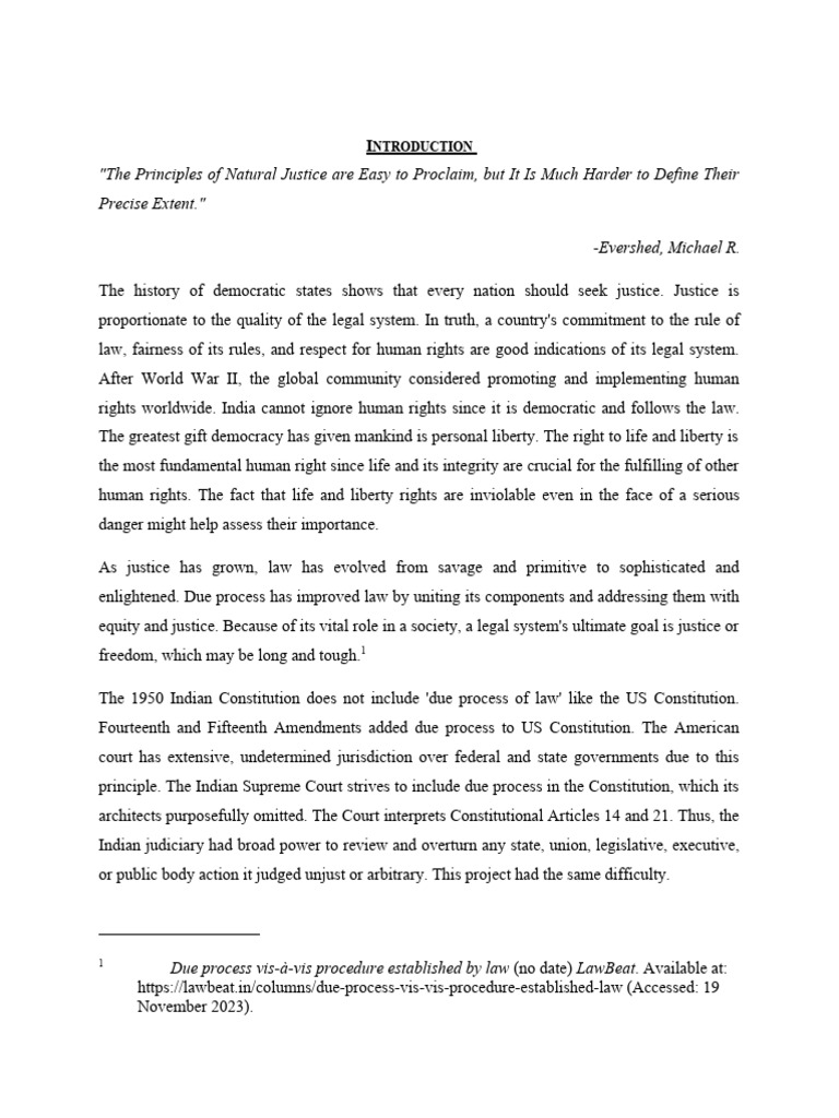 Evolution of Due Process in India and USA | PDF | Fourteenth Amendment ...