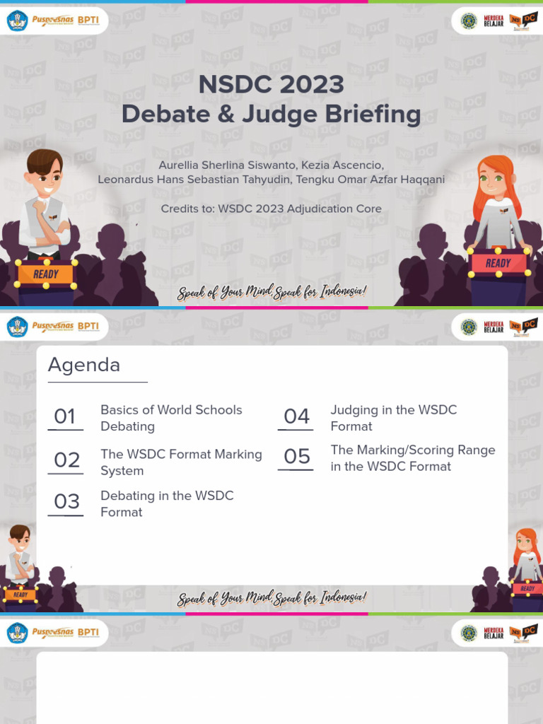 NSDC 2023 Official Debating and Judging Briefing.pptx | PDF | Knowledge | Argument