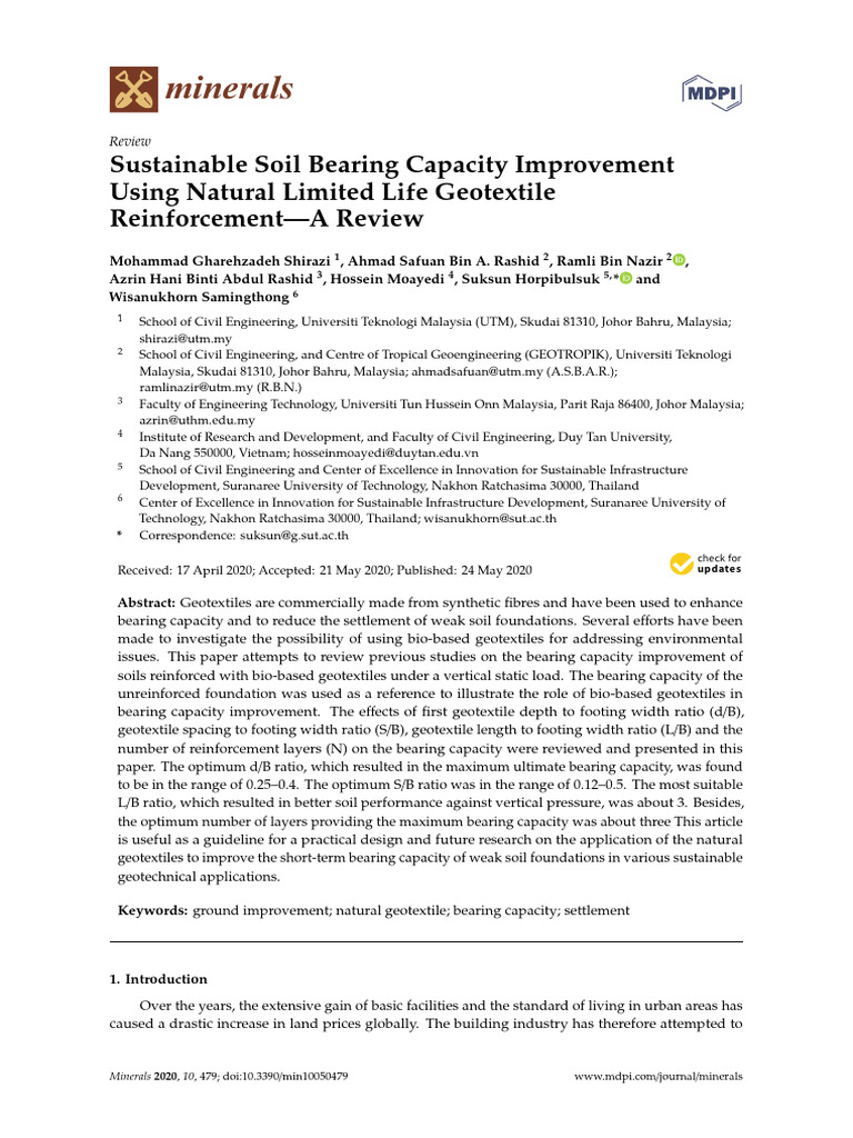 Sustainable Soil Bearing Capacity Improvement | PDF