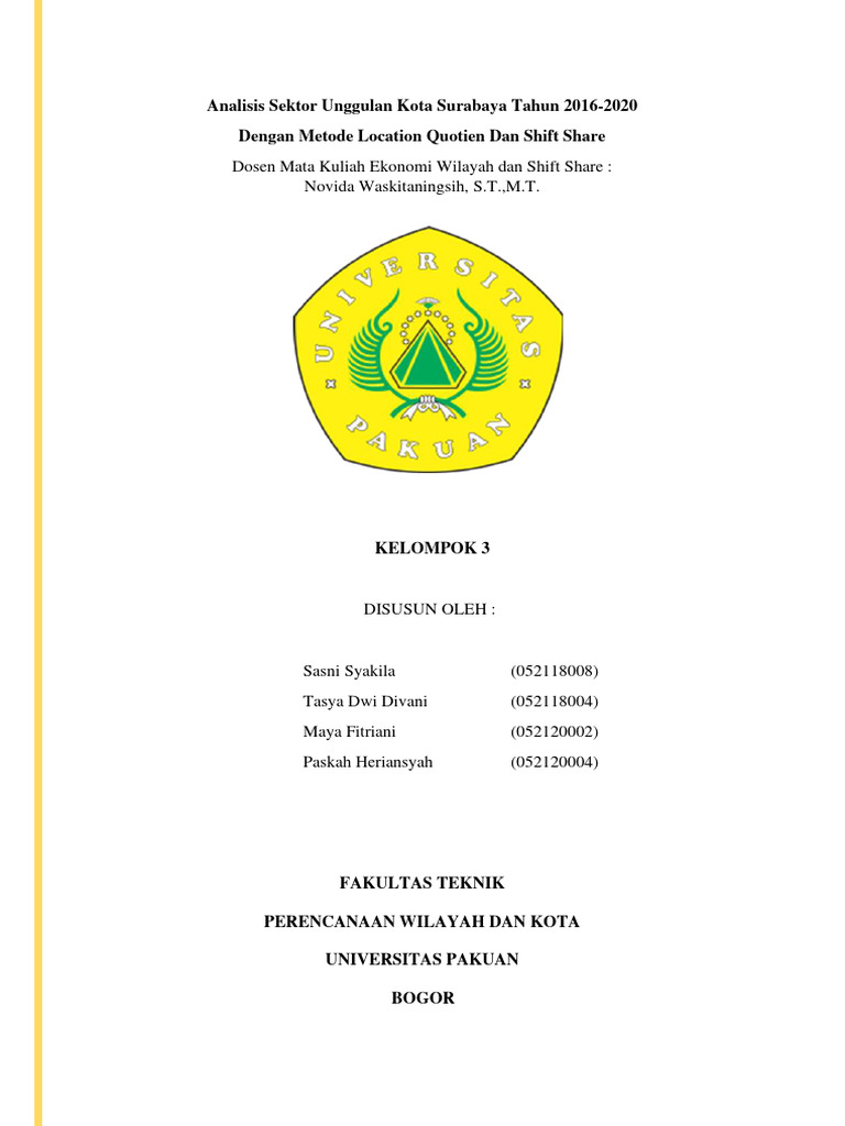 Analisis Sektor Unggulan Kota Surabaya Tahun 2016-2020 Dengan Metode ...