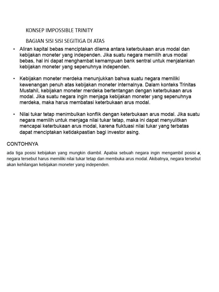 Konsep Impossible Trinity | PDF