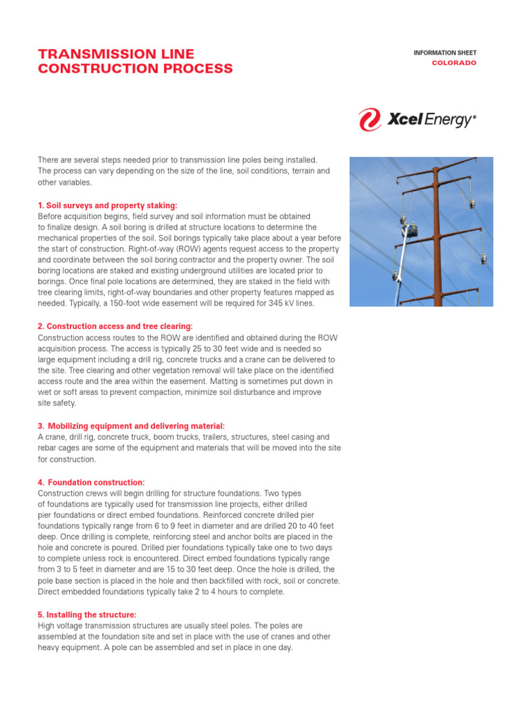 Transmission Line Construction | PDF | Easement | Manufactured Goods