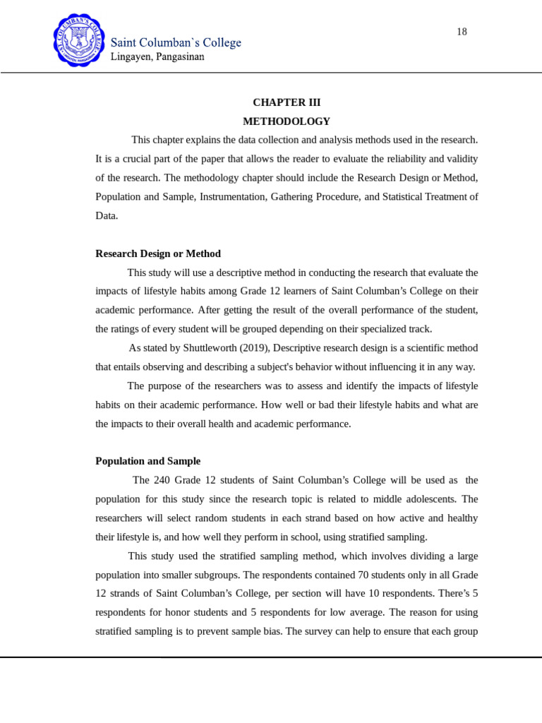 CHAPTER 3 Methodology | Download Free PDF | Mean | Statistics